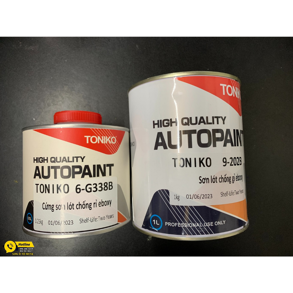 Sơn lót chống gỉ eboxy Toniko 1 cặp 1,25kg ( tỉ lệ 4:1) ô tô xe máy ...