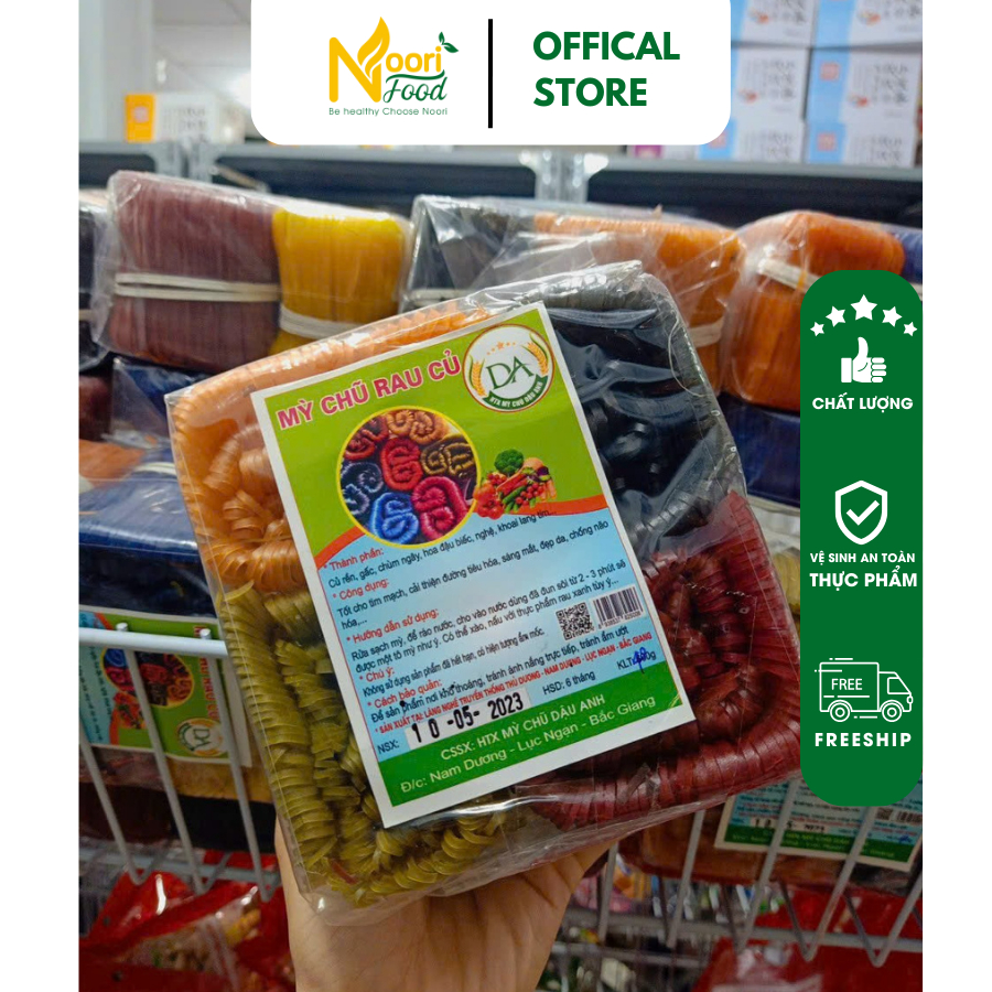 Mì chũ rau củ Noori Food 500g (Gấc, đậu biếc, chùm ngây, củ dền ...