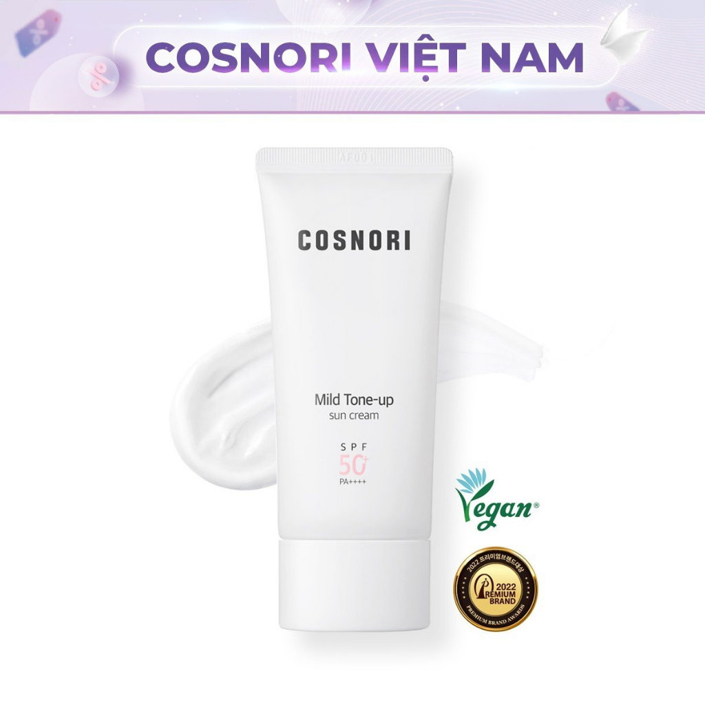 Cosnori Kem chống nắng và nâng tông Mild Tone Up SPF50+ PA++++ | Shopee ...