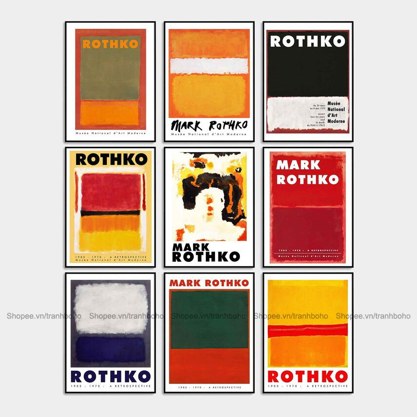 Tranh Mark Rothko - Tranh BOHO trừu tượng treo tường kích thước 50*70cm ...