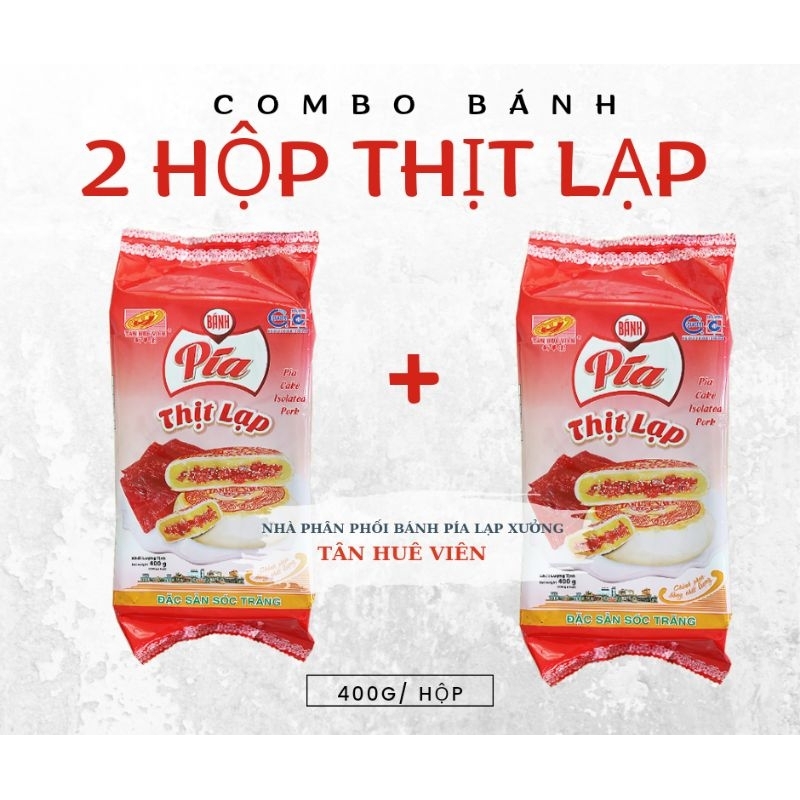 [Date mới] COMBO 2 BÁNH PÍA THỊT LẠP Tân Huê Viên mỗi hộp 400g x4 cái [Date mới] | Shopee Việt Nam