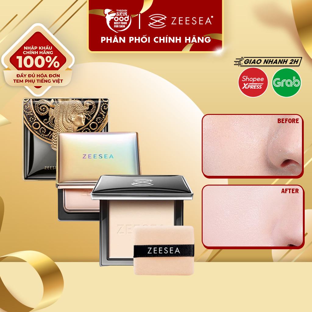 [NHẬP KHẨU] Phấn Nền Dạng Nén Kiềm Dầu, Chống Nước ZEESEA Refreshing Silky Powder 8g | Shopee ...