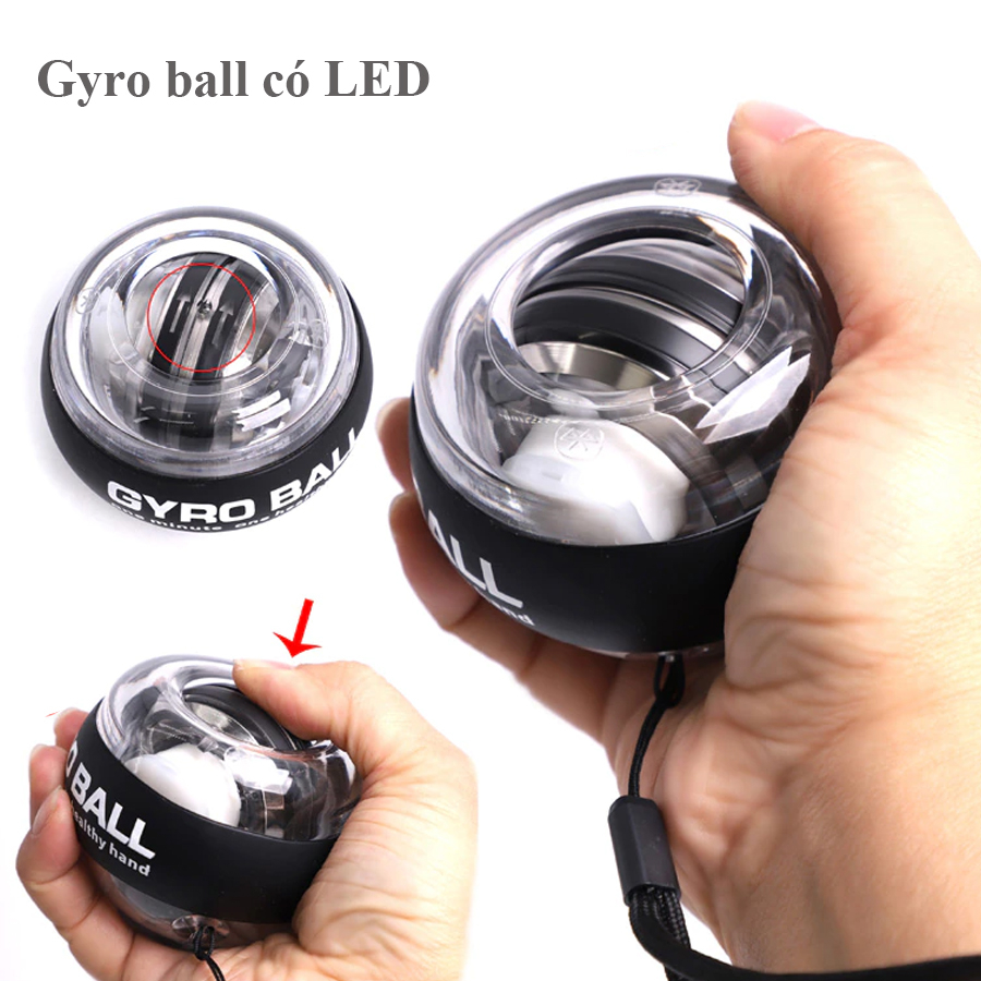 Bóng gyro ball tập xoay cổ tay tự khởi động có đèn LED thể hiển sức ...