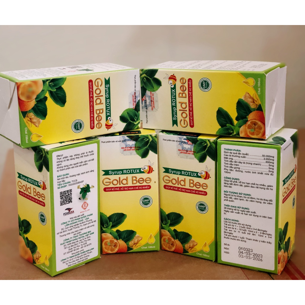 Siro ROTUX GOLD BEE - Bổ phế, loãng đờm, giảm ho, giảm đau họng ...