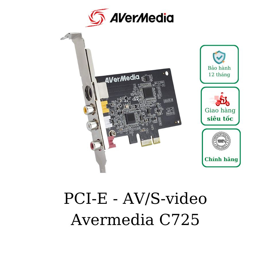 Card ghi hình AV + Svideo chuẩn PCI-E AverMedia C725 | Shopee Việt Nam