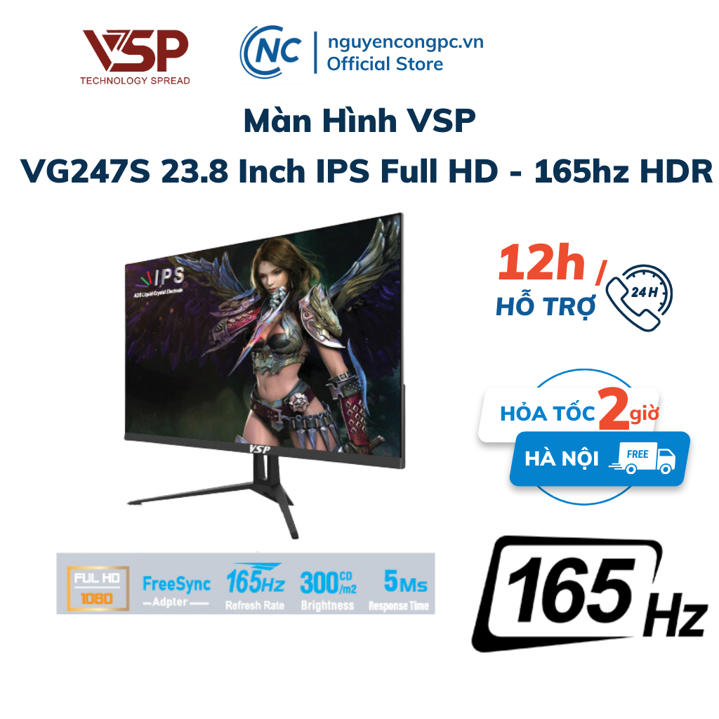 Màn hình VSP 2407SG 2404S kích thước 24 inch FHD nền IPS tần số 75Hz ...