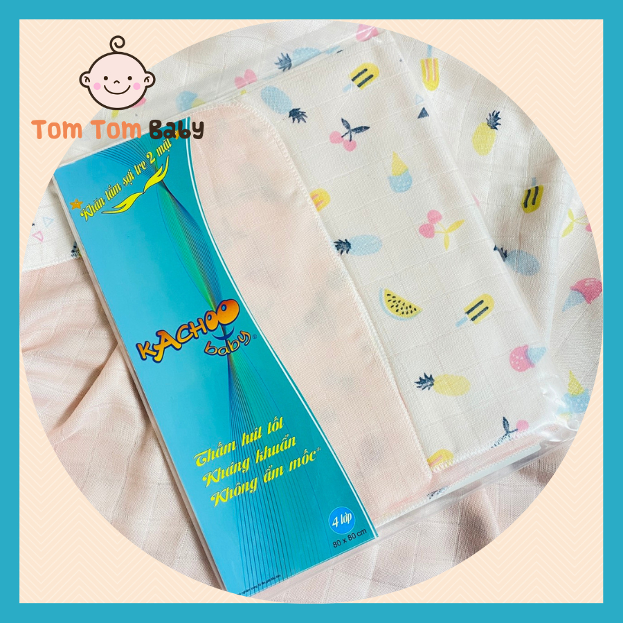 Khăn tắm sợi tre in hình cao cấp 4 Lớp Kachoo - Túi 1 cái Kích thước ...