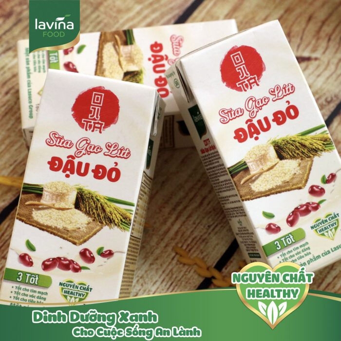 Sữa Gạo Lứt đậu đỏ Lavina Food 110ml 30 hộp/thùng | Shopee Việt Nam