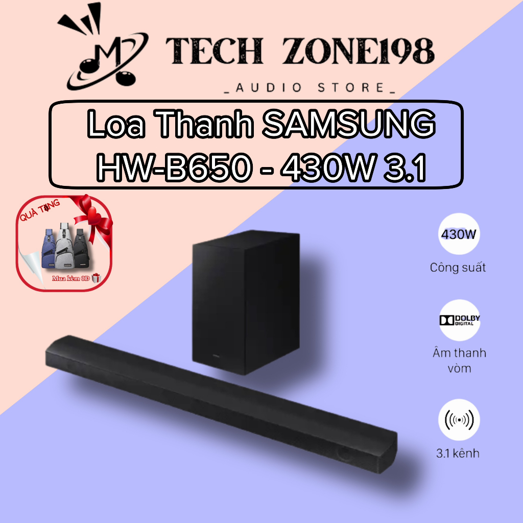 Loa thanh Samsung HW-B650/XV VÀ B650D công suất 430w 3.1 kênh - Hàng ...