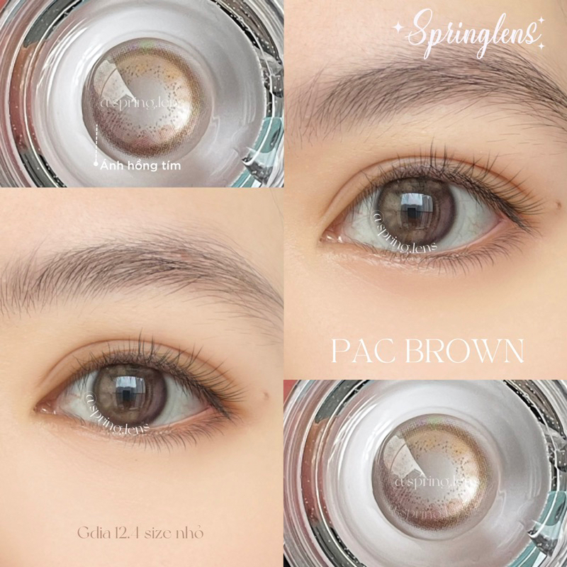 Lens mắt hiệu ứng chuyển 2 màu PAC BR nâu gỗ hồng tím không giãn l Kính ...