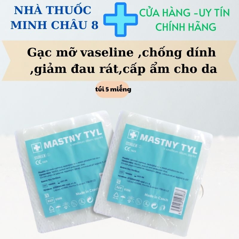 [CHÍNH HÃNG] Gạc mỡ vaseline MASTNY TYL - Băng vết thương,vết loét ...