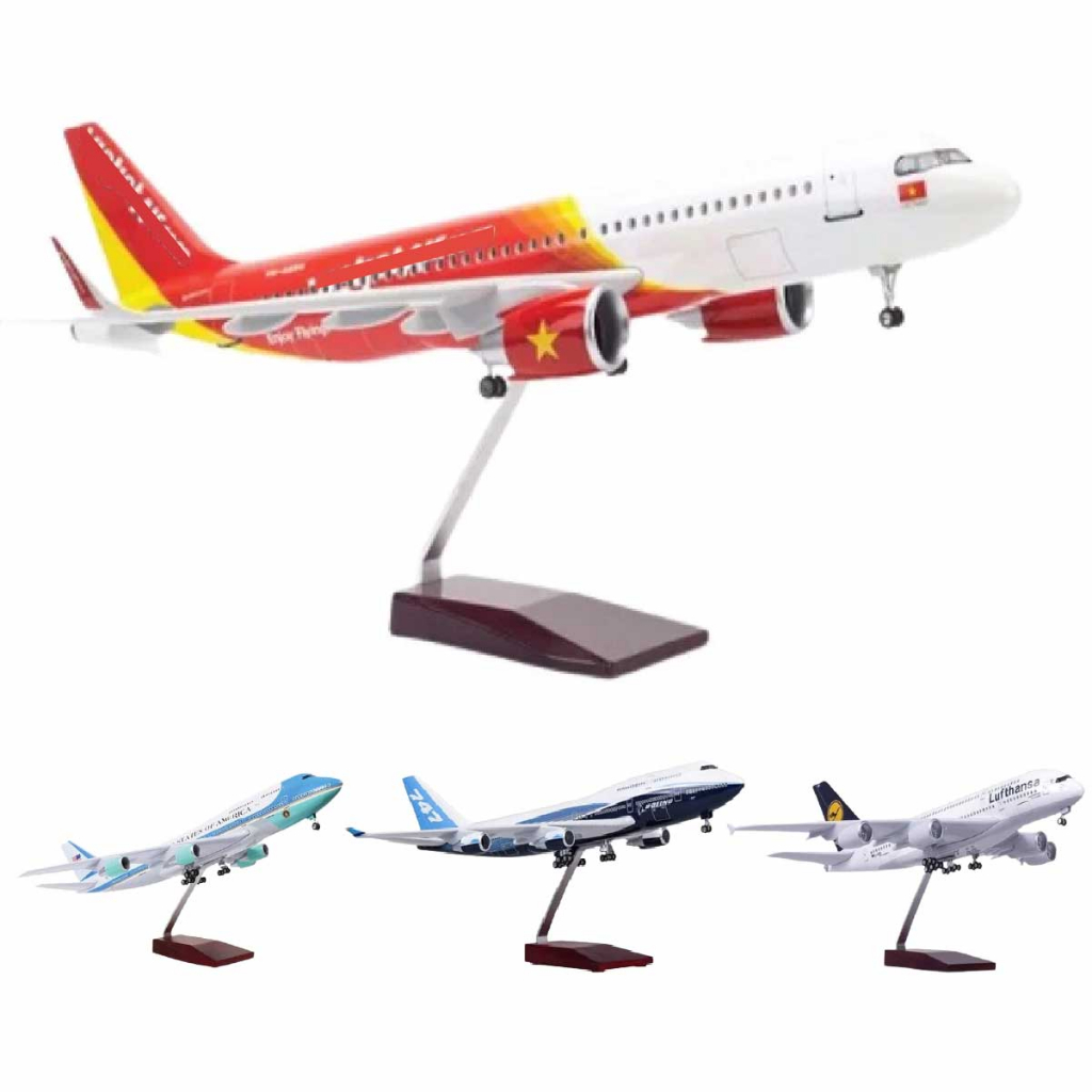 Mô hình máy bay 47cm các mẫu Airbus có đèn led tự động theo tiếng vỗ ...