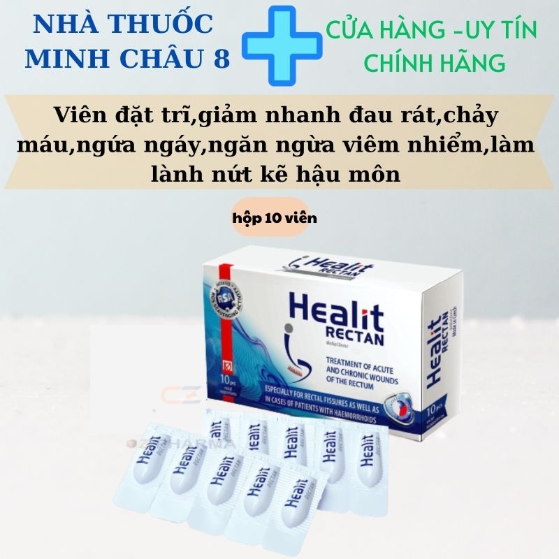 [CHÍNH HÃNG] có che tên - HEALIT RECTAN Viên Đặt Hậu Môn ( Hộp 10 viên ...