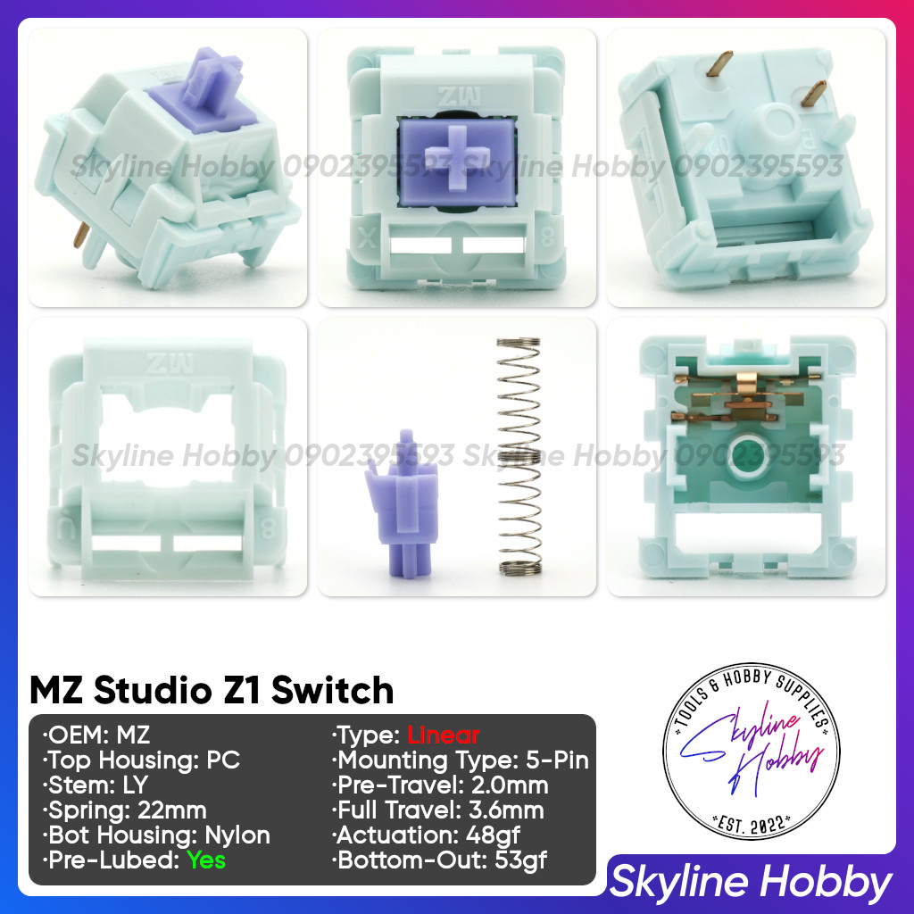 Switch bàn phím cơ Độc Lạ - MZ Z1, Zuoce Bubble Gum, Flaming Skull Burning Ice, Purple Night ...
