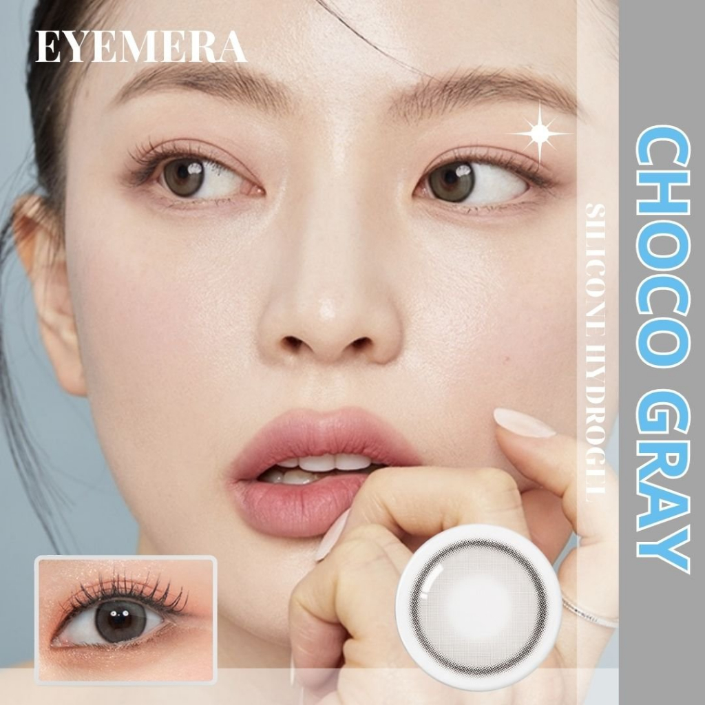 Kính áp tròng màu đặc biệt Choco Gray chất liệu Silicon Hydrogel thời ...