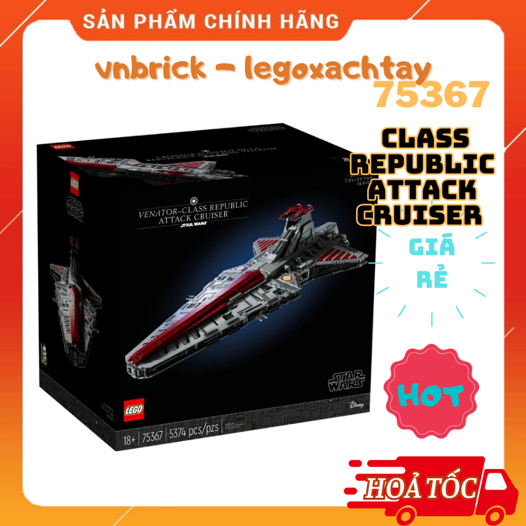 LEGO Star Wars 75367 Venator-Class Republic Attack Cruiser Tàu Tuần ...
