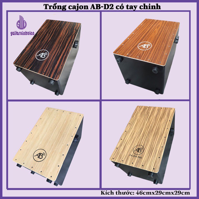 Trống cajon AB-D2 có tay vặn chỉnh âm - Kèm bao đựng và lót mông - Bảo ...