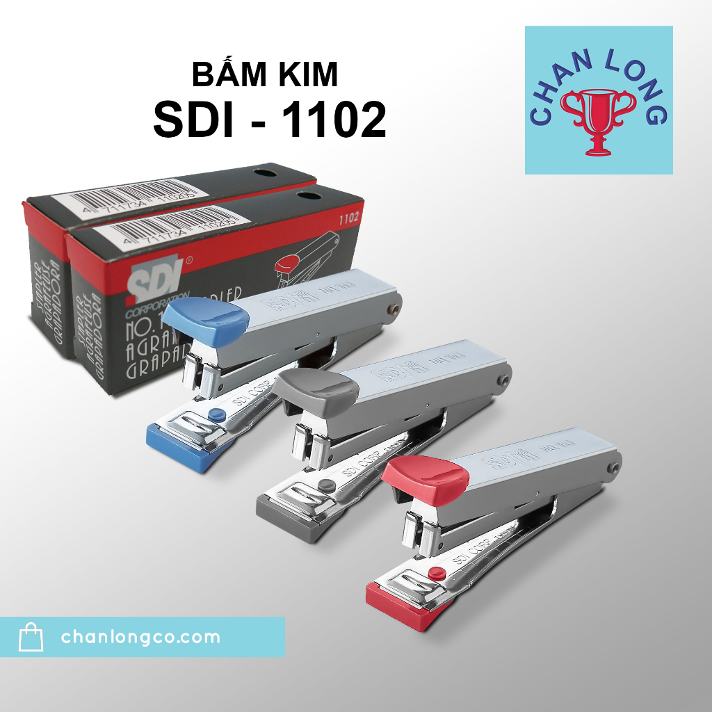 Bấm kim /Dập kim số 10 chính hãng SDI 1102. Dùng trong văn phòng, học sinh. Thép không rỉ, siêu ...