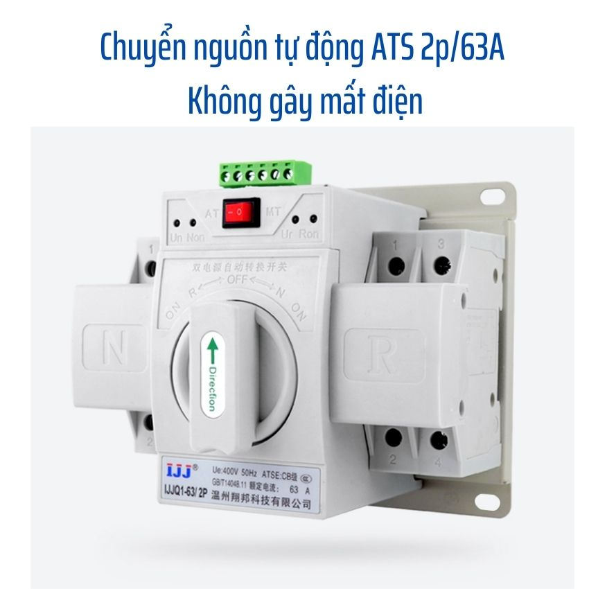 Bộ chuyển đổi 2 nguồn điện tự động ATS 2P 63A IJJ - cầu dao đảo chiều tự động | Shopee Việt Nam