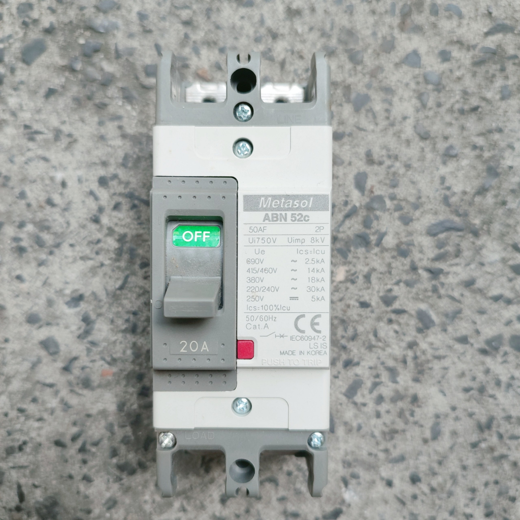 Hàng Thanh Lý, Cầu Dao Điện, Aptomat MCCB ABN 52c 2P - 20A - 30mA (Bảo ...
