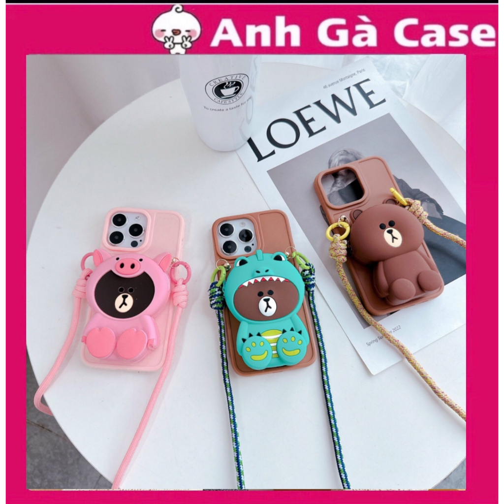 ốp lưng iphone THÚ TÚI KÈM DÂY ĐEO CHÉO KUTE7p/8p/x/xsmax/11/11prm ...