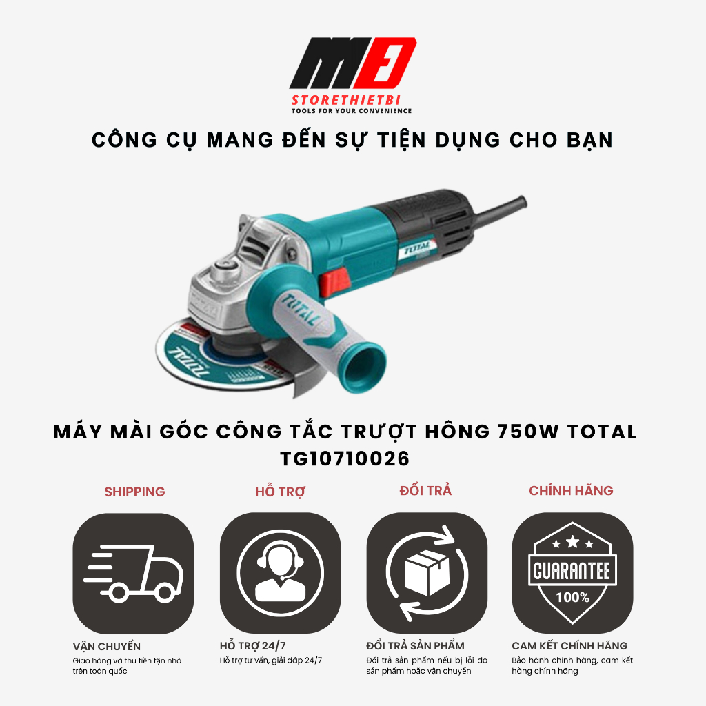 Máy mài góc 750w - 900w công tắc trượt hông - công tắc đuôi TOTAL ...