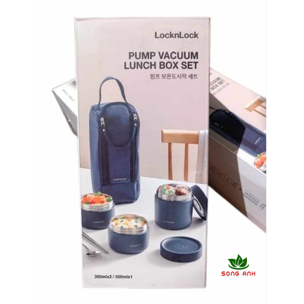 Lock&Lock bộ hộp cơm giữ nhiệt Pump Vacuum Lunch Box Set LHC8052S01 3 ...