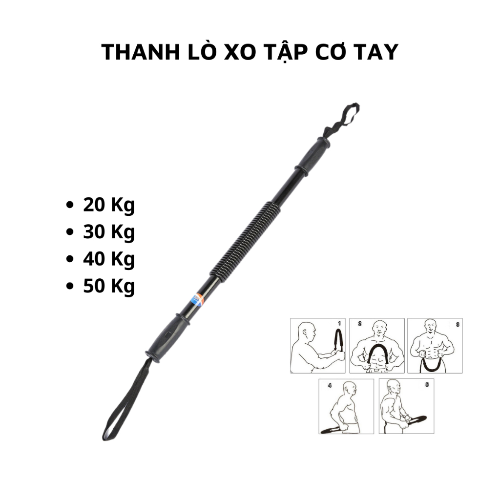 Thanh Lò Xo Tập Cơ Tay Loại 20 Kg, 30 Kg, 40 Kg, 50 Kg | Shopee Việt Nam