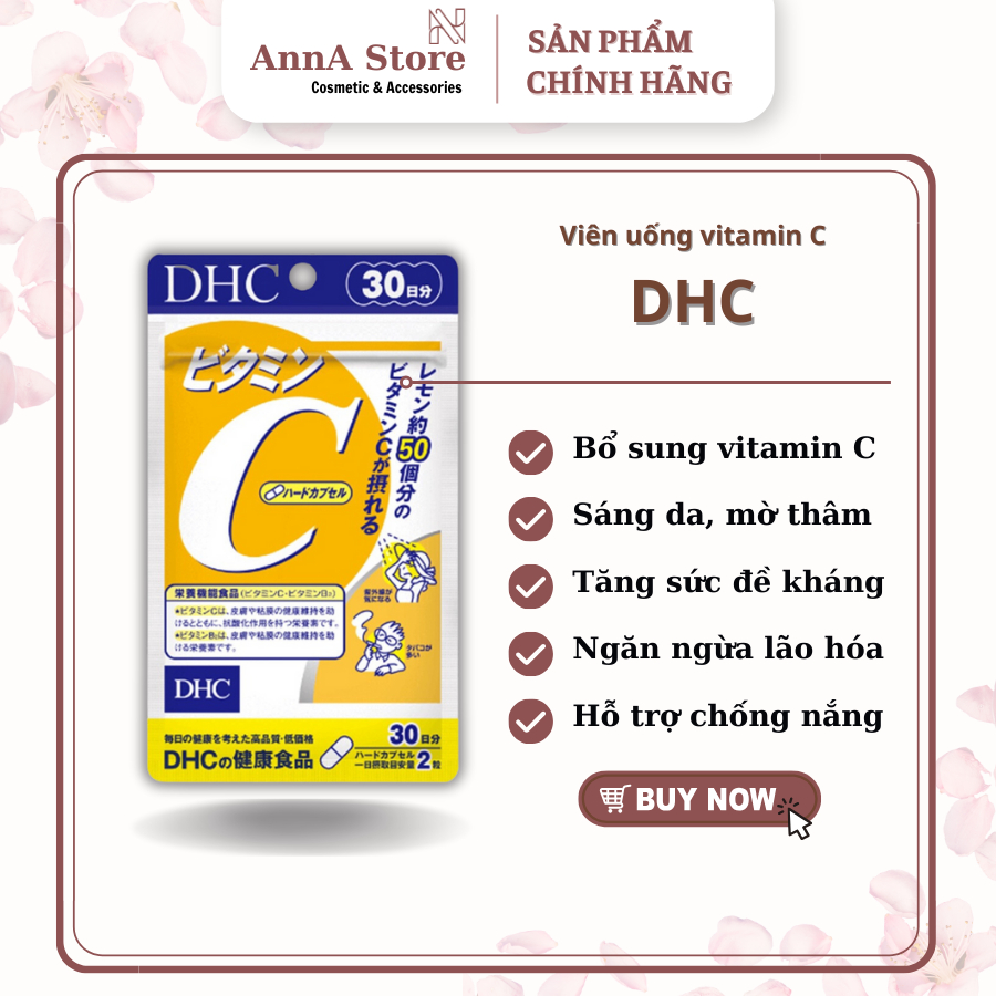 Viên Uống Vitamin C DHC giúp sáng da, mờ thâm, tăng cường đề kháng Nhật Bản, Viên uống bổ sung ...