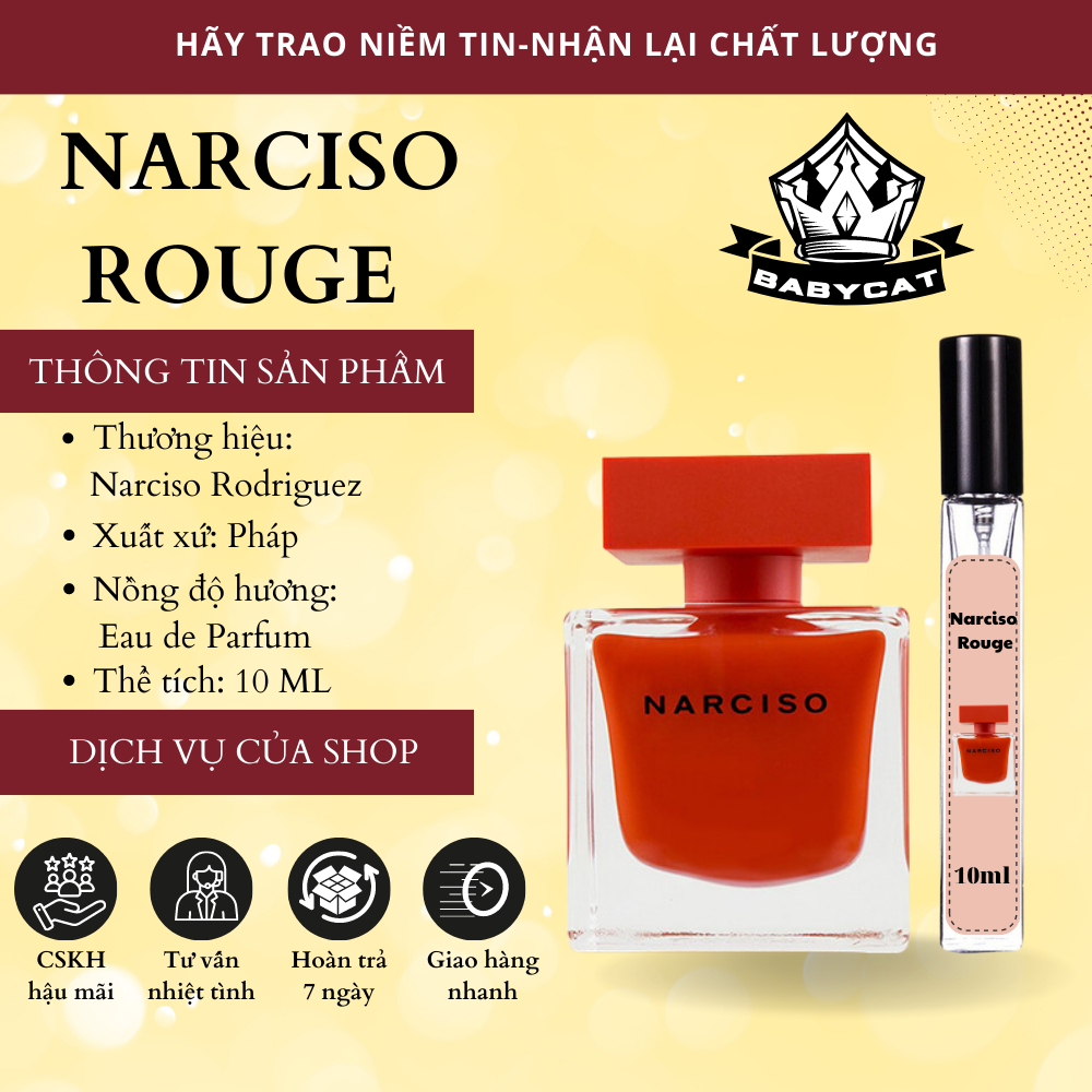 Nước hoa nữ Narciso Rouge EDP (Nar Đỏ) 10ML | Shopee Việt Nam