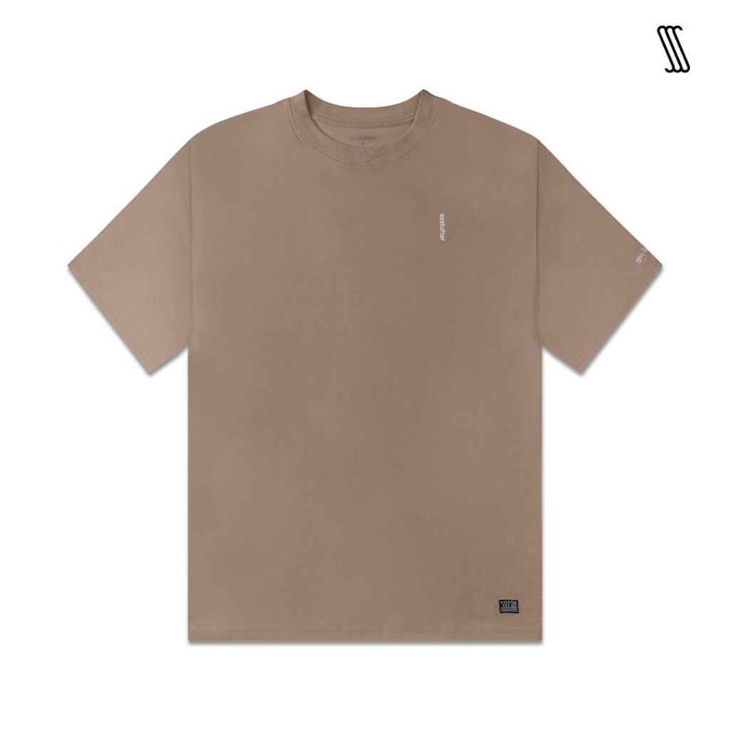 Áo thun cổ tròn tay lỡ nam SSSTUTTER cotton 2 chiều 250gsm thêu logo ...