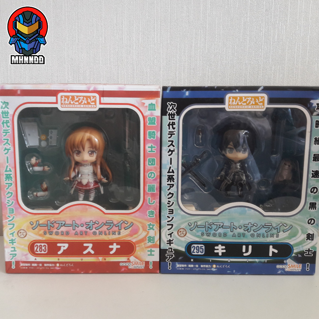 SET 2 Mô hình Nendoroid 295 Kirito và Nendoroid 283 Asuna sword art ...