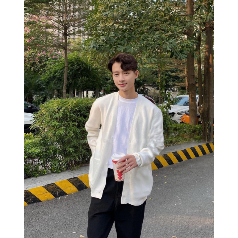 Áo Cadigan trơn Unisex Nam/ Nữ (2 màu) | Shopee Việt Nam