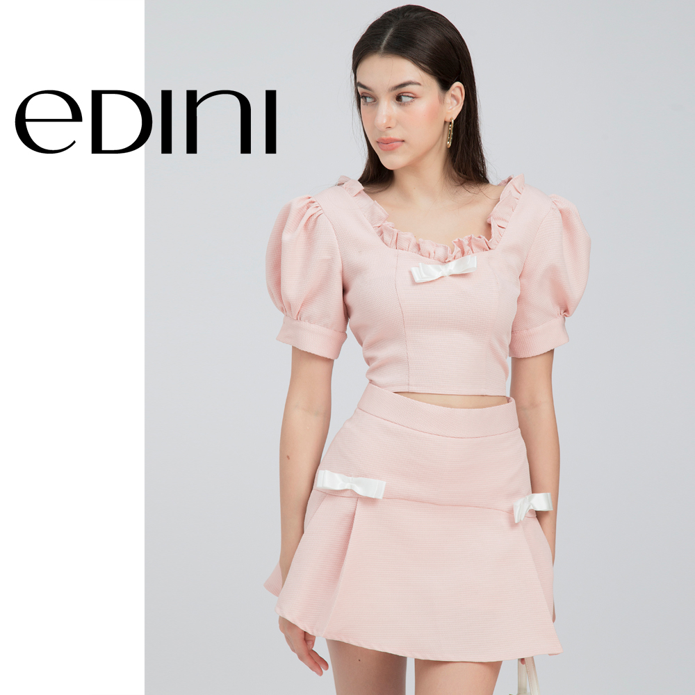 SET Áo Tay Phồng Và Chân Váy Đính Nơ Tiểu Thư - EDINI - A1597 - V457 ...