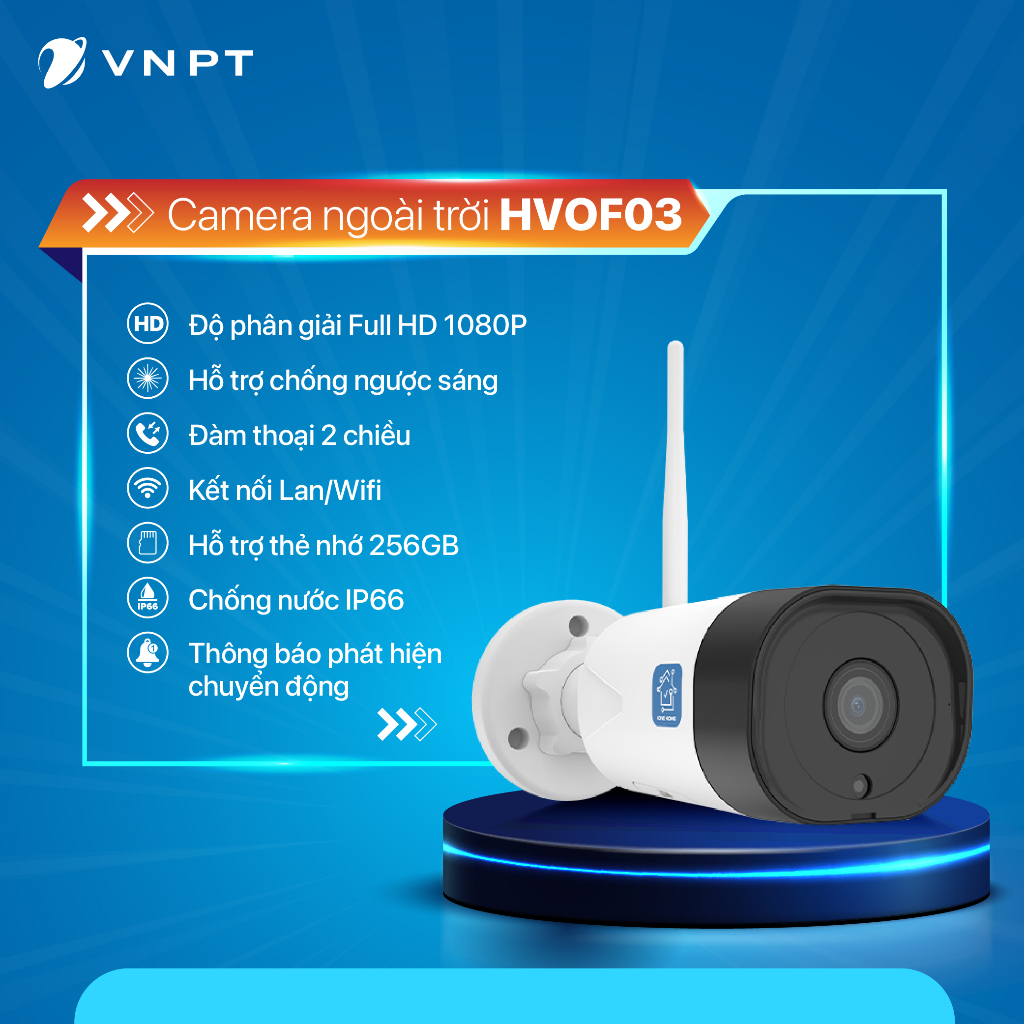 Camera ngoài trời Home Vision VNPT HVOF03 chuẩn chống nước tặng kèm thẻ ...