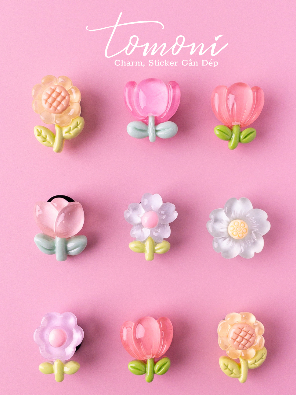 Charm Crocs, Jibbitz, Sticker Gắn Dép Hoa Tulip DIY Trong Suốt HQ97 ...