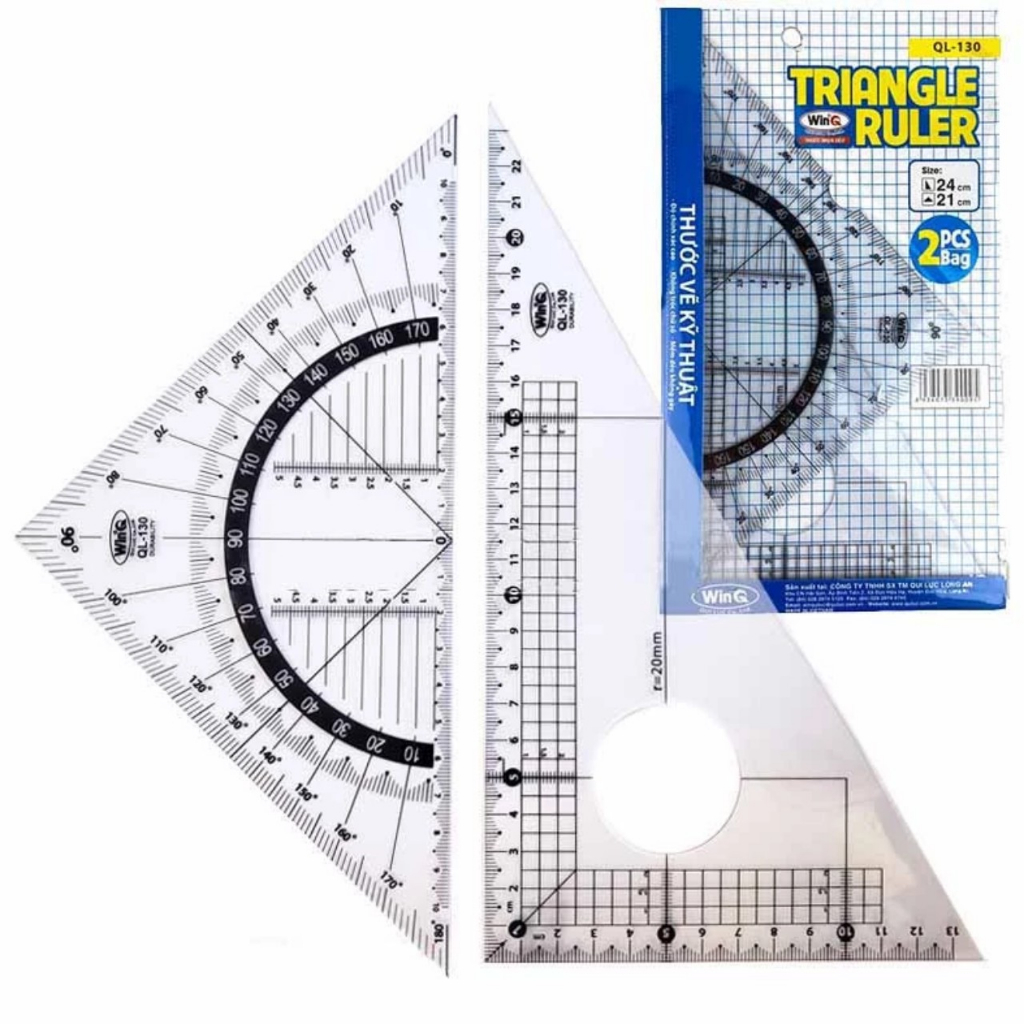 Thước Eke set 2 cây WinQ QL-130 (Traiangle Ruler) | Shopee Việt Nam