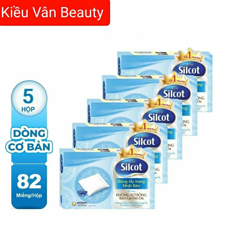 (Combo 5 hộp) Bông tẩy trang SILCOT (82 miếng) | Shopee Việt Nam