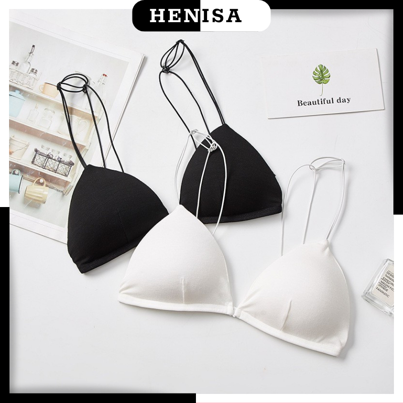 Áo Ngực Cotton 2 Dây Mảnh HENISA , Áo Lót Mút Mỏng Tháo Rời 81 | Shopee ...