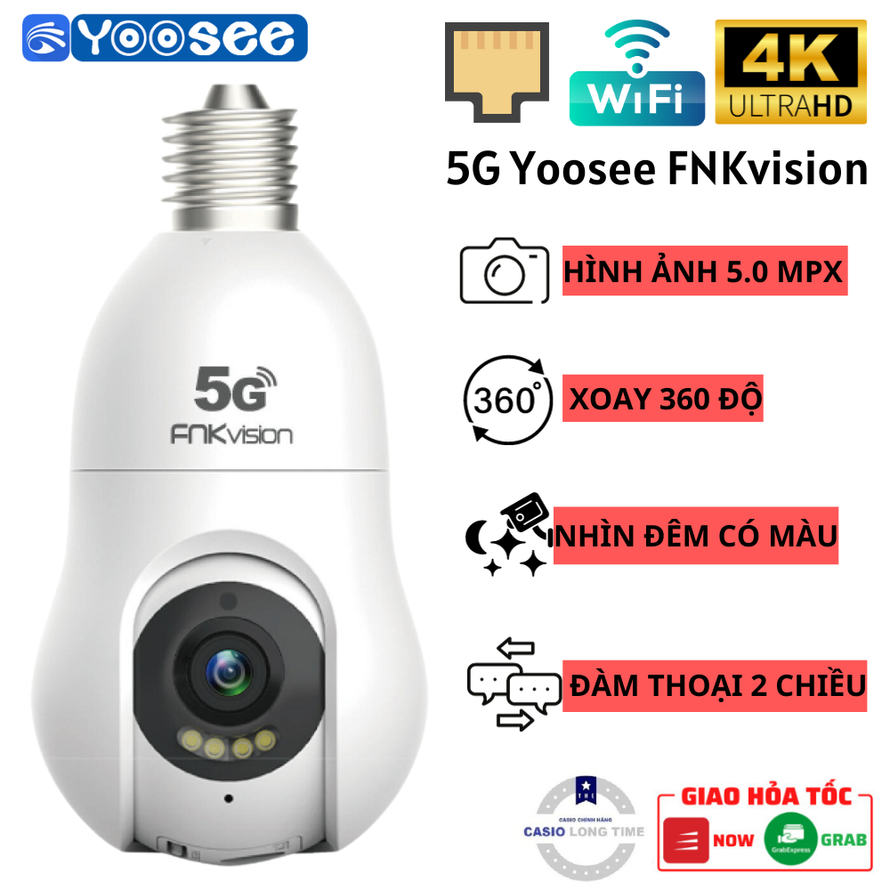 Camera IP Wifi 5G Yoosee FNKvision 5.0MP, Camera Xoay 360 Độ, Kết Nối ...