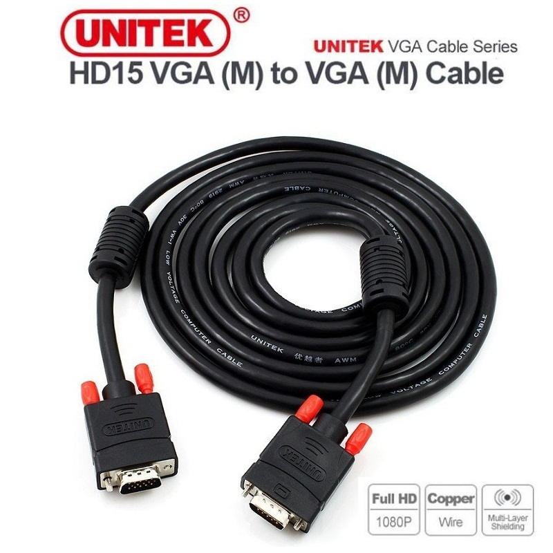 Cáp màn Hình VGA chính hãng Unitek dài (1,5M-3M-5M) - Bảo hành chính hãng 12 tháng | Shopee Việt Nam