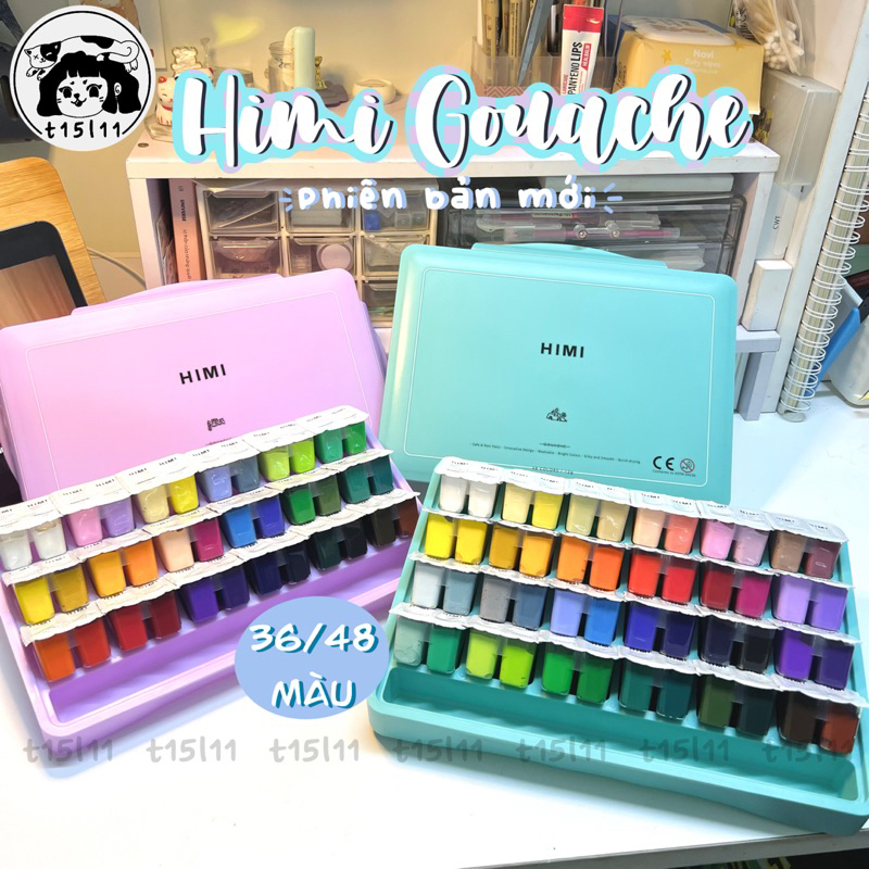 [t15l11] Màu Gouache Himi Phiên bản mới 36/48 màu 2023 | Shopee Việt Nam