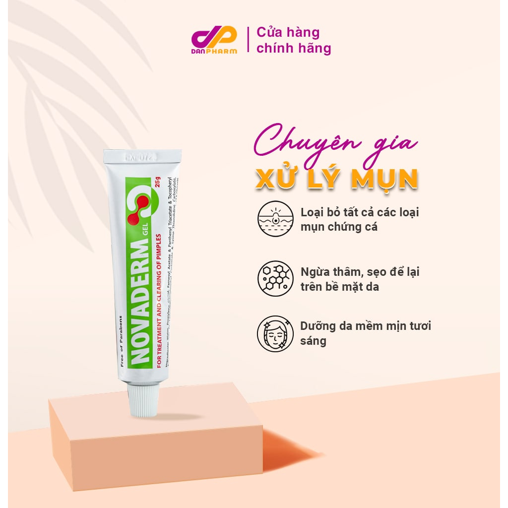 Gel Giảm Mụn Sáng Da Mờ Thâm Sẹo Novaderm 25g - Kiềm Dầu Thu Nhỏ Lỗ ...