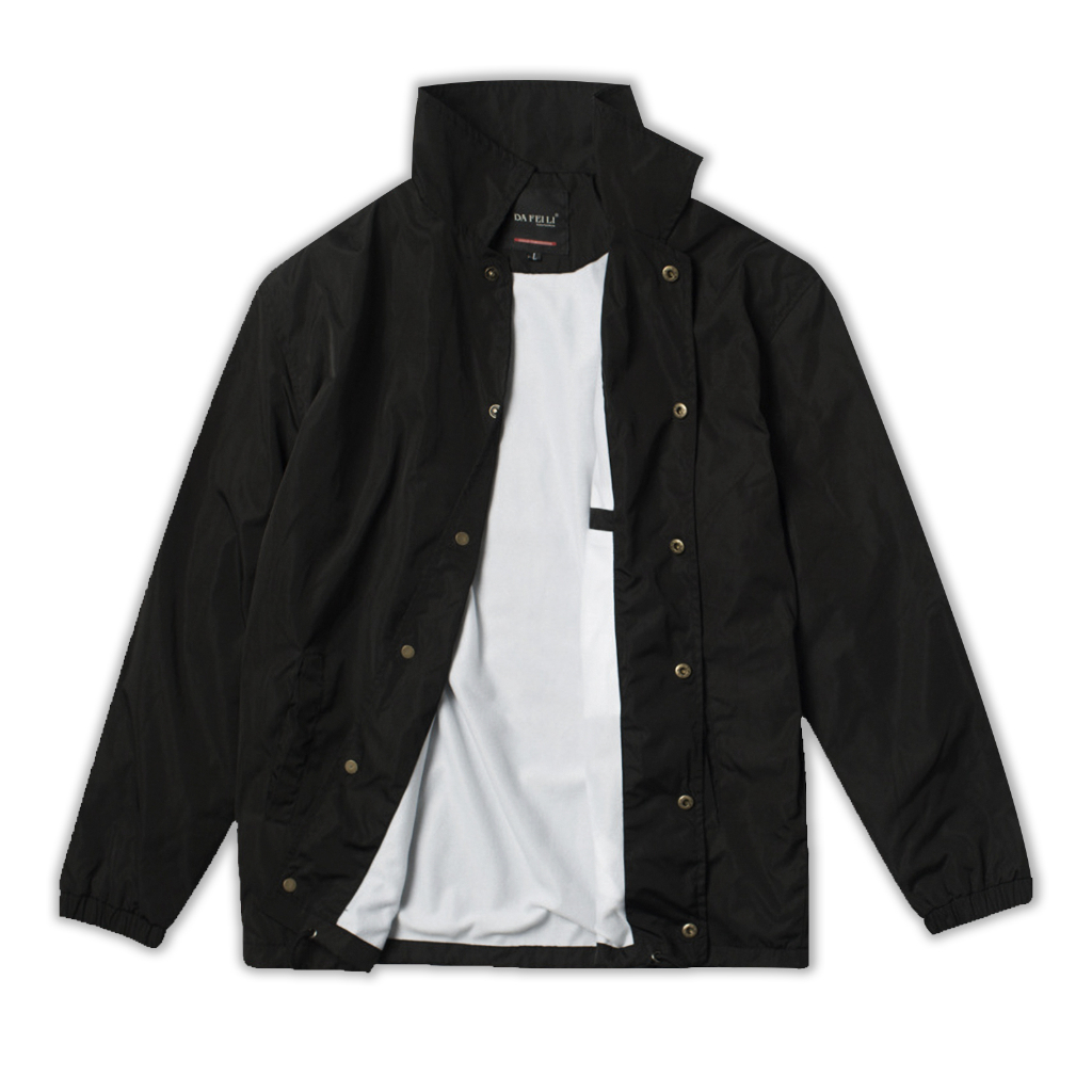 Áo Khoác Gió Lót Nỉ Đen Trơn | Basic Coach Jacket | 3T Streetwear ...