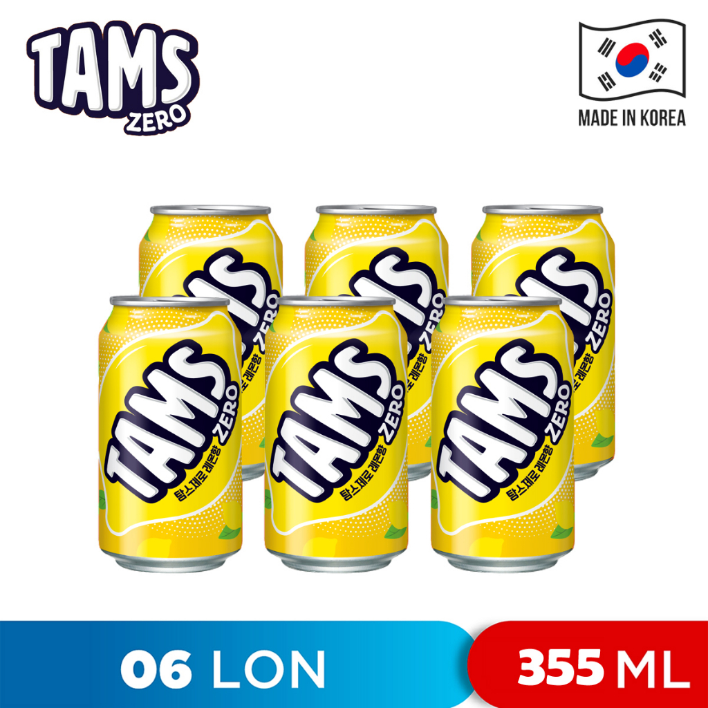 LỐC 6 LON NƯỚC GIẢI KHÁT CÓ GAS HƯƠNG CHANH LEMON TAMS ZERO 355ML ...