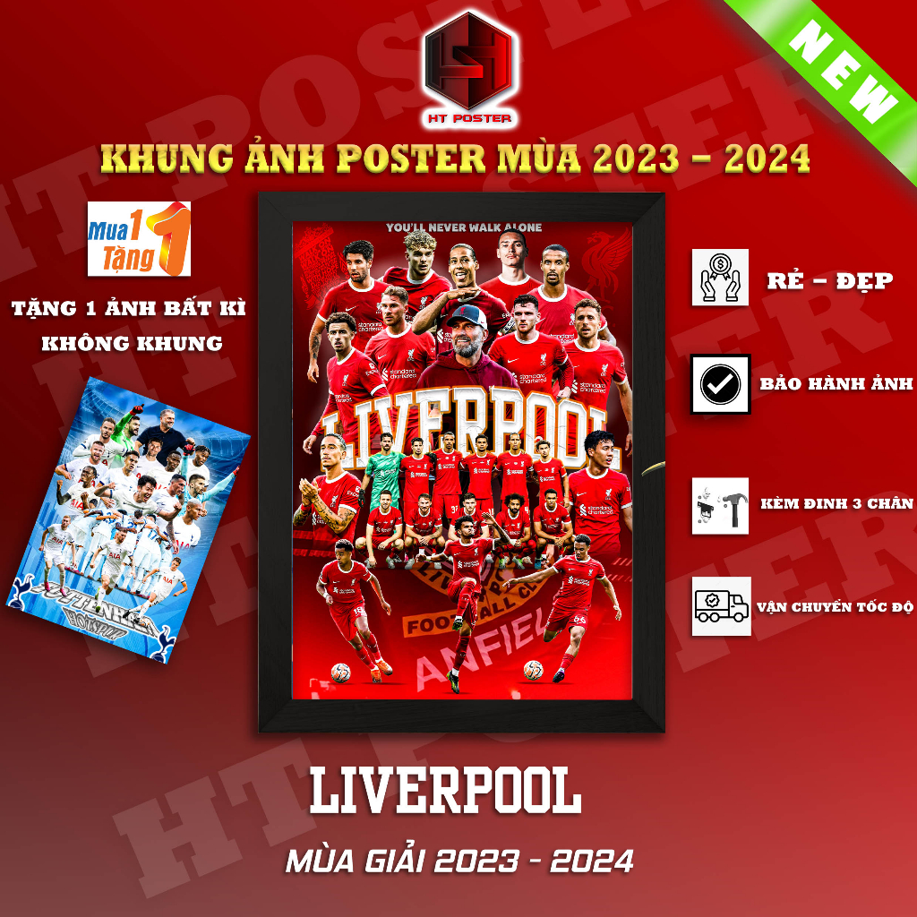 Khung ảnh poster mới Liverpool 2023/2024 gồm 2 kích thước để bàn A5 ...