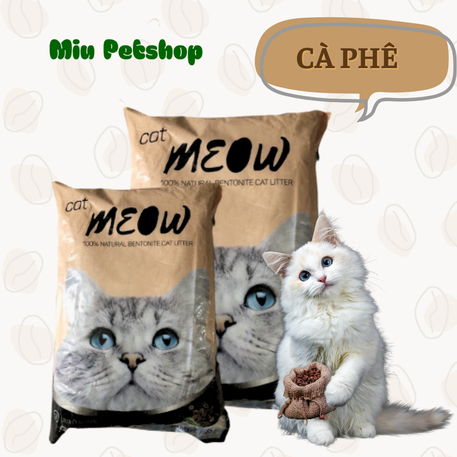 Cát vệ sinh cho mèo Meow Cat 8L hương cà phê, Cát vệ sinh cho mèo khử mùi, vón cục | Shopee Việt Nam