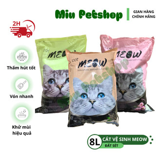 Cát vệ sinh cho mèo Meow Cat 8L hương cà phê, Cát vệ sinh cho mèo khử ...