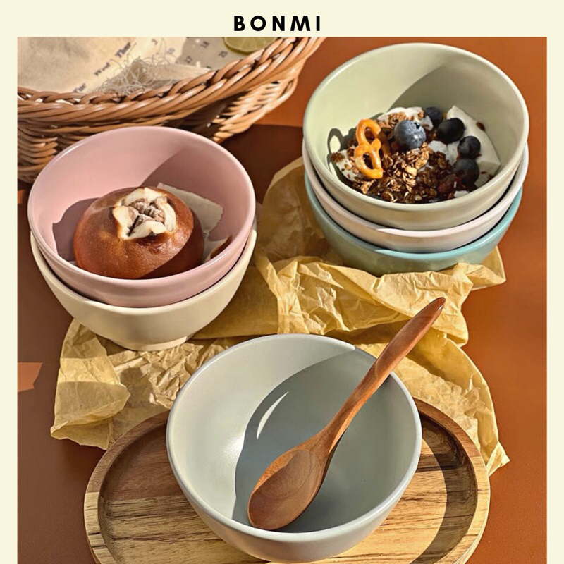 Tô cơm gốm men min đơn giản bảng màu pastel phong cách Hàn Quốc Bonmi ...