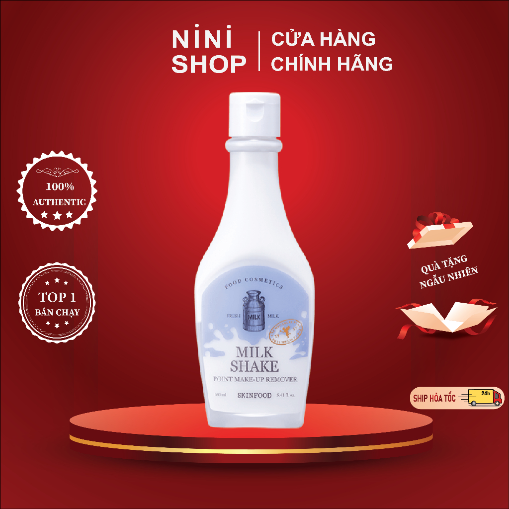 Sữa Tẩy Trang Mắt Môi Skinfood Milk shake point make-up remover 160ml - ninishop | Shopee Việt Nam